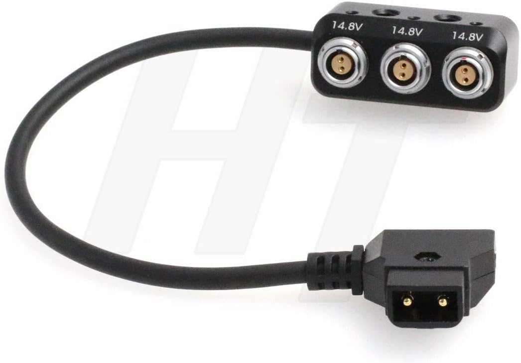HangTon D-tap Male to 3 x 0B 2-pin Female Power Splitter Cable Box ...