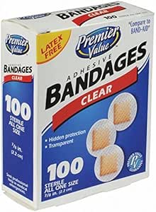 Amazon.com: Premier Value Clear Plastic Bandage Spots 100 Count: Health ...