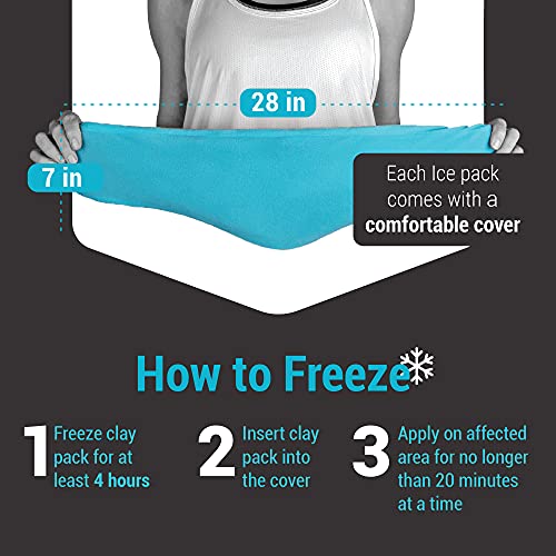 ICEWRAPS 7"x28" Neck Clay Ice Pack | Long Ice Cooling Neck Pack | Ice ...