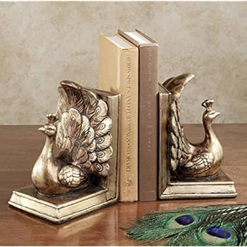 Amazon.com: Gifts & Decor Peacock Bookends Office Library Decor ...