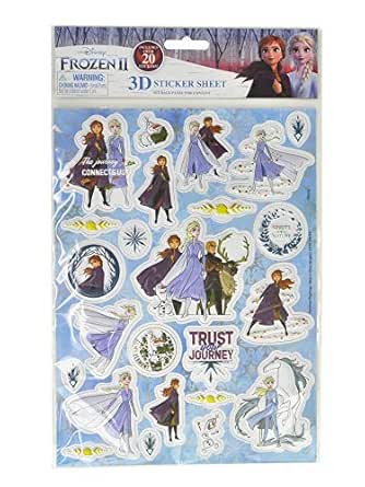 Amazon.com: notebooks Disney Frozen 2 Puffy 3D Sticker Sheet Elsa Anna ...
