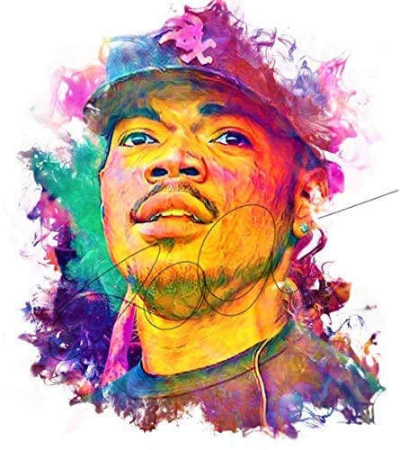 Chance The Rapper Colourful Ink Pop art Hand Drawn Painted PRINT Poster ...