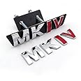 Amazon.com: 3D MKIV MK4 Front and Rear Car Emblem, Chrome Red Badge ...