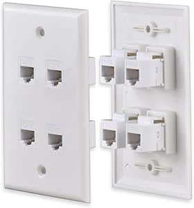 Amazon.com: DCFun Ethernet Wall Plate, RJ45 CAT6 Network Keystone Jack ...