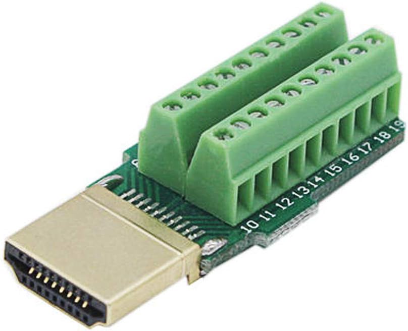 HDMI Male Connector Solderless Adapter Plug to Terminal Block Breakout ...