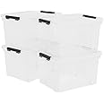 Amazon.com - Neadas 50 Quart Plastic Storage Bins with Lids and Wheels, Large Clear Plastic ...