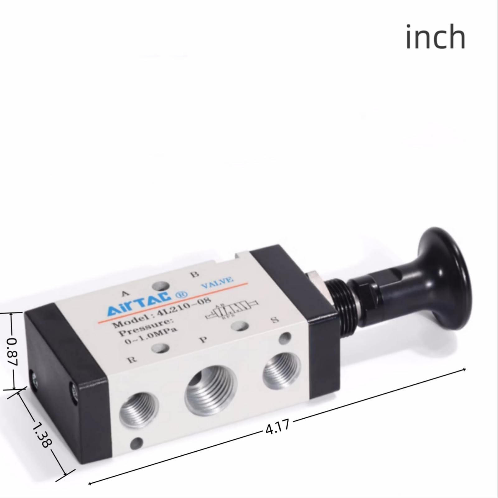 Mua 4L210-08 Push-Pull Valve 5/2 Way 1/4" NPT Pneumatic Air AirTAC 2 Position 5 Way Manual ...