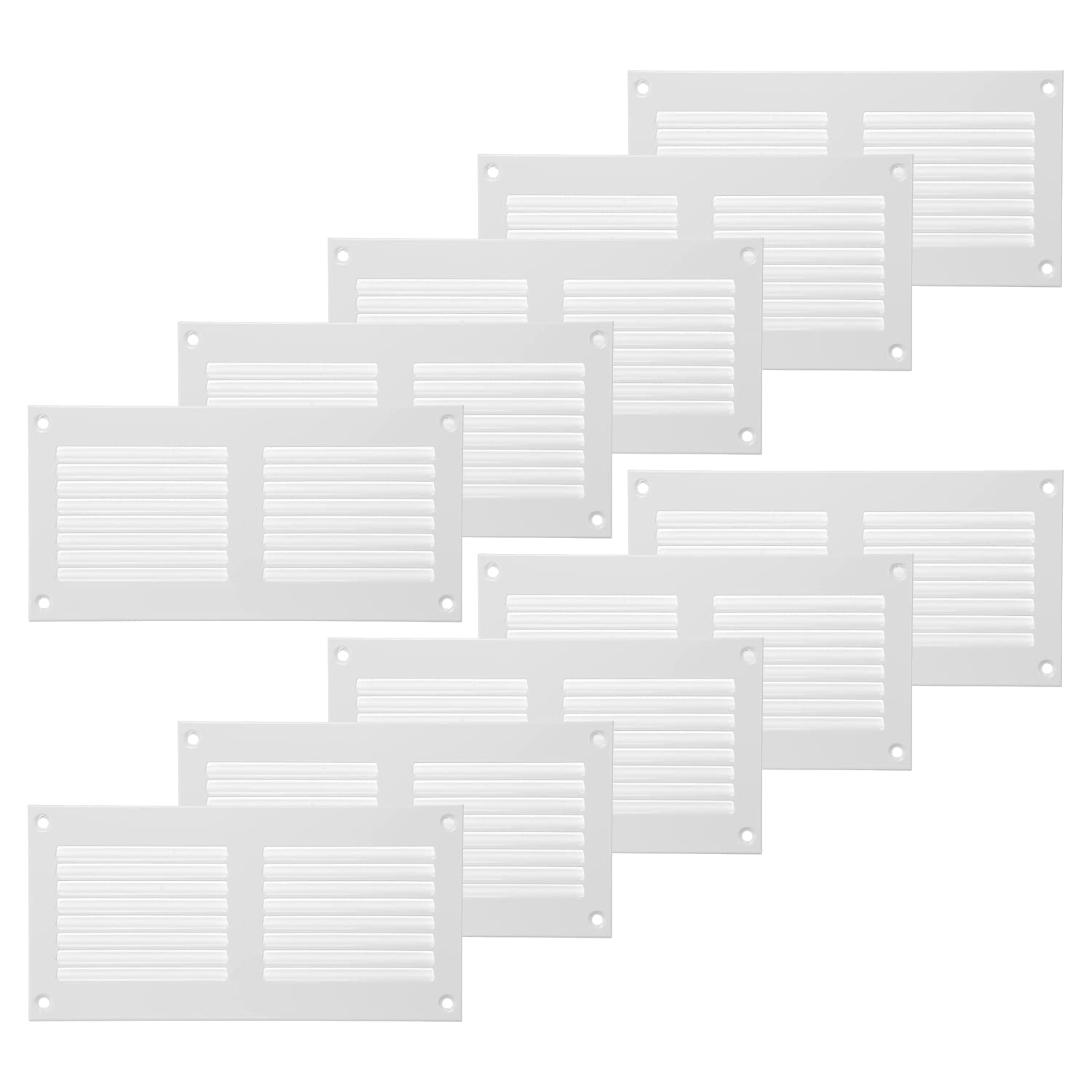 Vent Systems 8'' x 4'' Inch (Overall Dimensions) Pack of 10 White Air ...