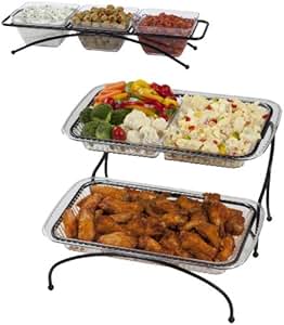 Amazon.com | CreativeWare 2-Tier Buffet Server with Bonus 3-Section ...