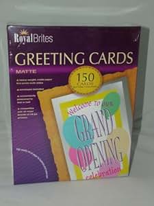 Royal Brites 150 White Greeting Card Stock w/Envelopes by Royal Brites ...