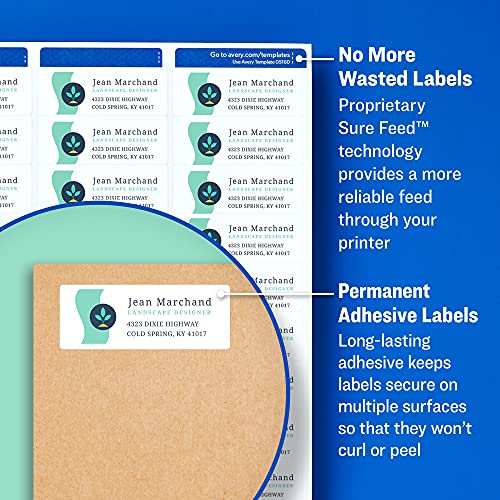Avery 5160 Easy Peel Address Labels White 1 X 2 5 8 Inch 3 000 Count Pack Of 1 Pricepulse