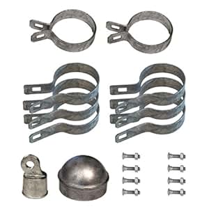 Amazon.com : Galvanized Steel Chain-Link Fence Corner Post Kit, 2-3/8 ...