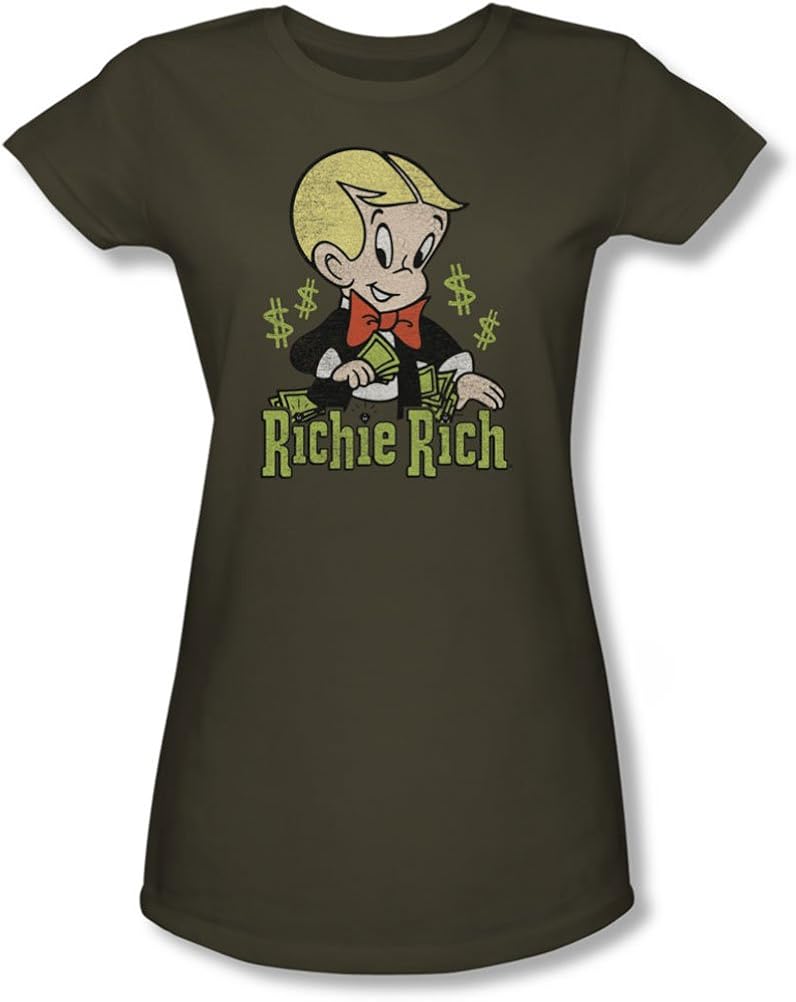 Amazon.com: Richie Rich - Juniors Rich Logo Sheer T-Shirt, XX-Large ...