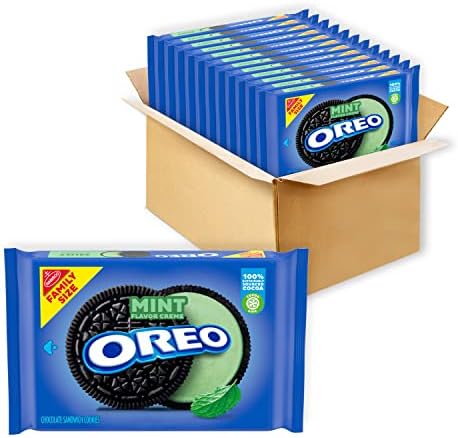 OREO Mint Creme Chocolate Sandwich Cookies, Family Size, 12 - 18.71 oz ...