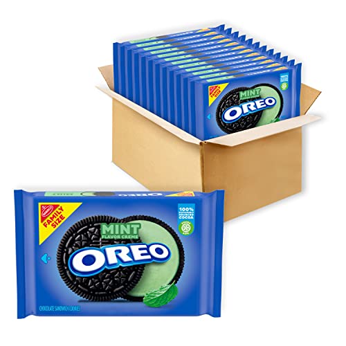 OREO Mint Creme Chocolate Sandwich Cookies, Family Size, 12 - 18.71 oz ...