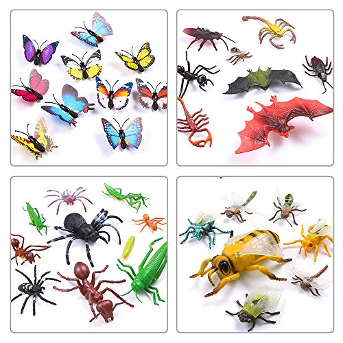 Auihiay 36 Pack Large Plastic Insect Figures Assorted Insect Bugs ...