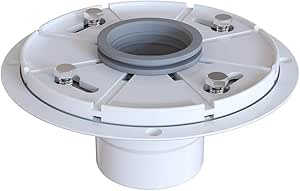 USHOWER 2 Inch Shower Drain Base, PVC Sub Drain Flange with Rubber ...