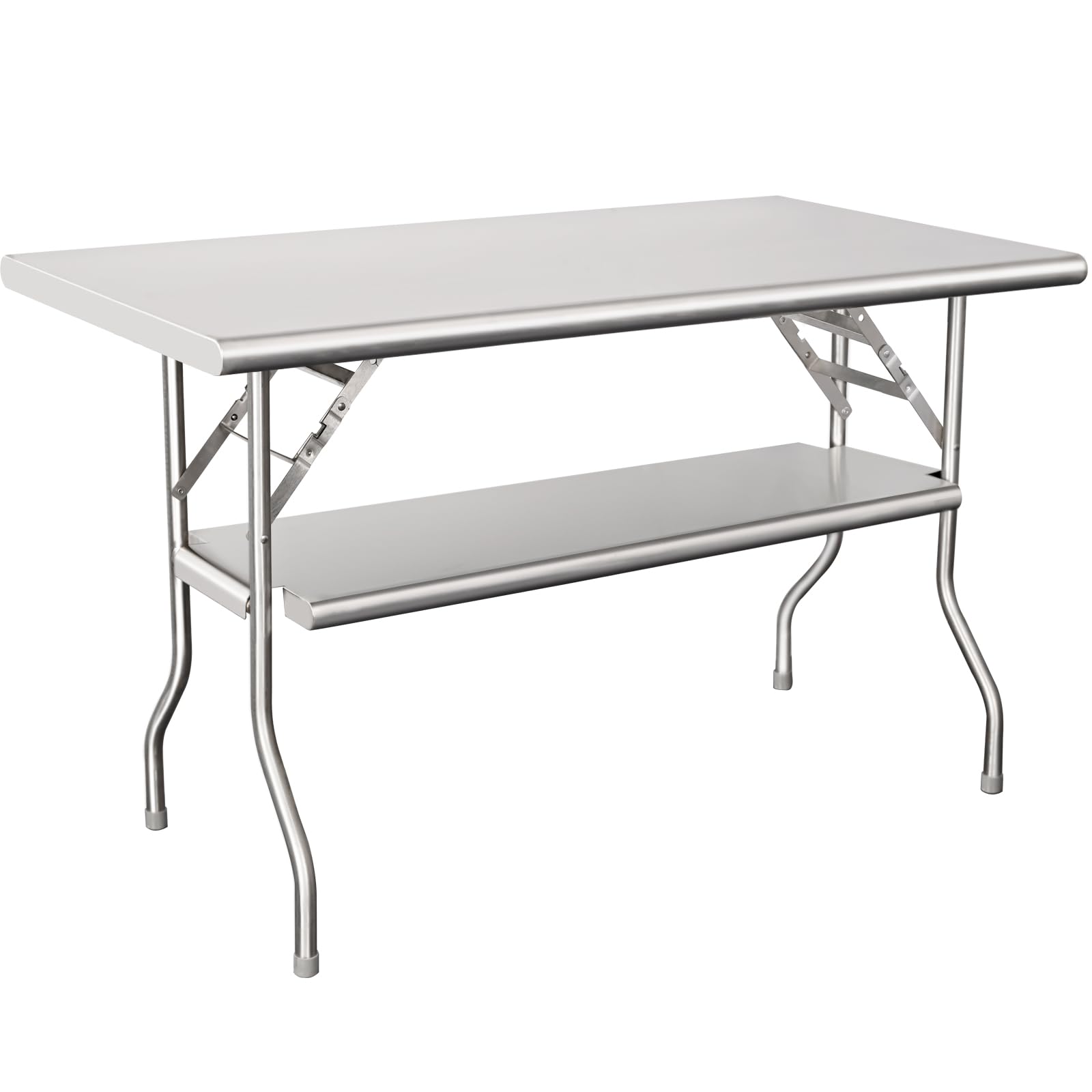 HARDURA Folding Stainless Steel Table 30X48 Inches with Adjustable ...