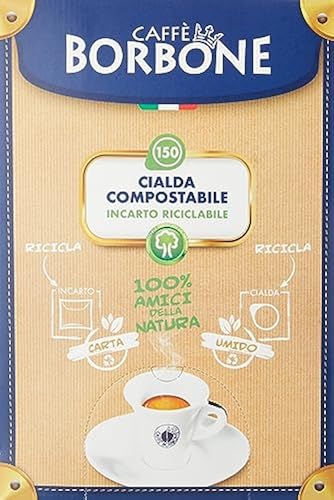 Caffe Borbone 150 Single Served Espresso Coffee Pods, Blue Blend with ...