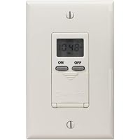 Intermatic EI500LAC 7-Day Single-Pole Digital Time Switch, Light Almond ...
