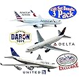 Amazon.com: Daron American Airlines, Delta & United Airlines B747 Die ...