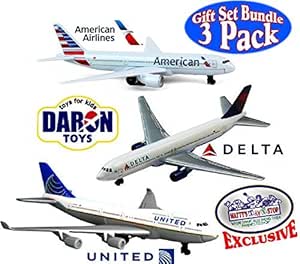 Amazon.com: Daron American Airlines, Delta & United Airlines B747 Die ...