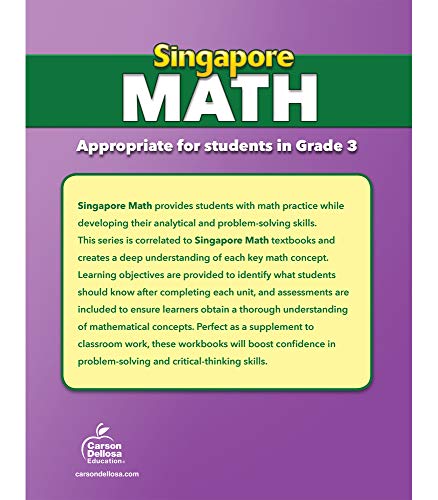 Singapore Math Grade 3 Workbook, 3rd Grade Multiplication, Division ...