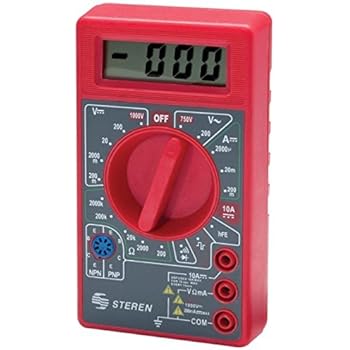 STEREN Multimetro Digital Economico Color Rojo: Amazon.com.mx: Electrónicos