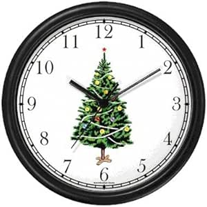 Amazon.com: Christmas Tree Christmas Theme Wall Clock by WatchBuddy ...
