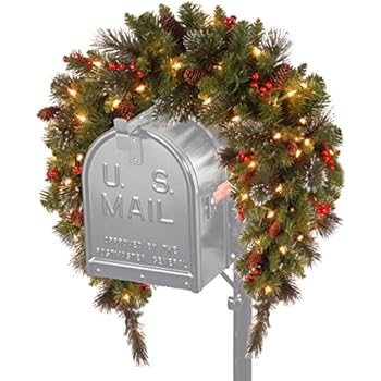 Amazon.com: Burgundy Holiday Mailbox Swag - Christmas Mailbox WR4568 ...