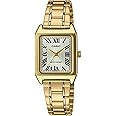 Amazon.com: Casio LTP-V007G-9B Women's Rectangular Gold Tone Stainless Steel Roman Gold Dial ...