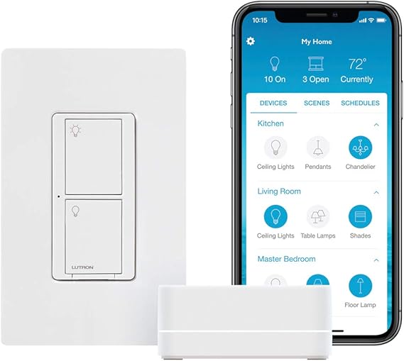 Lutron Caseta Smart Switch Starter Kit | Works with Alexa, Apple HomeKit, and the Google ...
