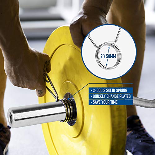 HIRALIY 47" Olympic EZ Curl Barbell Bar for 2-inch Weight Plates ...