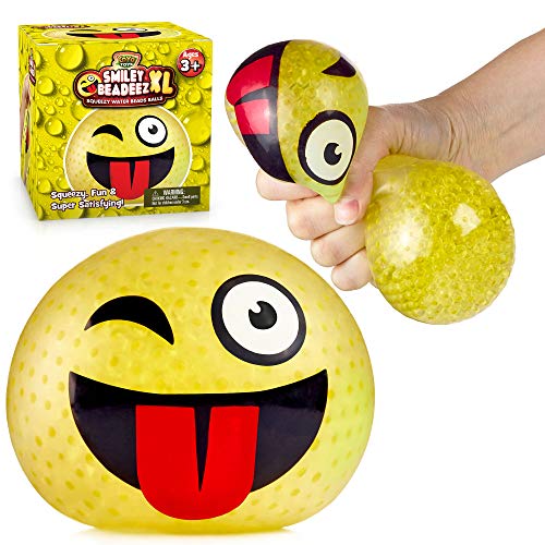 Smiley Beadeez XL Winking Stress Ball for Kids and Adults with Squishy ...