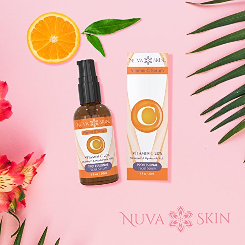 Nuva Skin Vitamin C Serum for Face and Eyes w/Hyaluronic Acid & Liquid ...