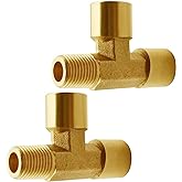 Amazon.com: Joywayus 1/8 NPT Threaded Brass Pipe Fitting Tee T 3 way 1/8 NPT Female × 1/8 NPT ...