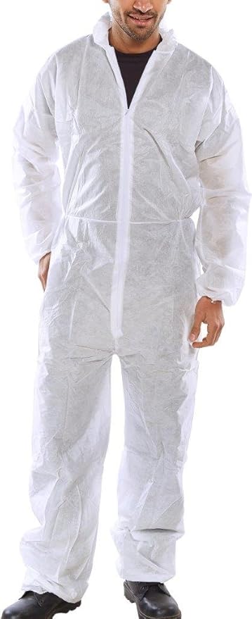 Click Once Disposable Overalls Coverall White Medium with Zip 1 pack ...