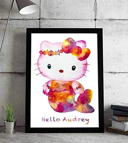Amazon.com: "Hello little mermaid". Custom Hello Kitty watercolor art ...