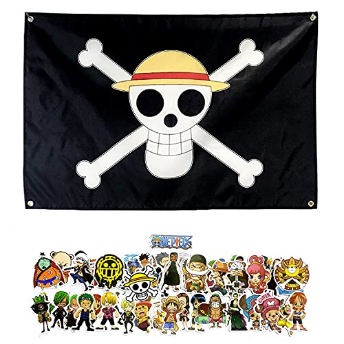 35.5x23.6" Luffy One Piece Jolly Roger Pirate Flag - One Piece Flag ...
