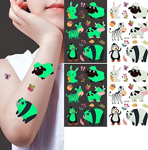 Glow Temporary for Kids Waterproof Luminous Sticker Glow Mixed Style ...