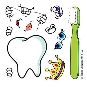 Amazon.com: SmileMakers Make-Your-Own Tooth Guy Stickers - Prizes 100 ...
