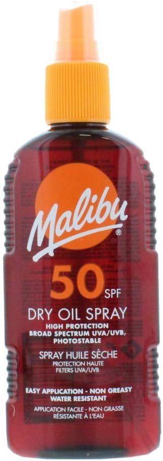 Malibu High Protection Water Resistant Non-Greasy Dry Oil Sun Spray SPF ...