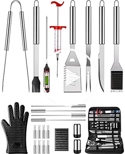 【What are Grill Essentials?】 Grill Accessories, BBQ Tools Set, 25PCS Stainless Steel Grilling ...