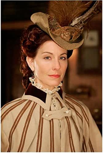 Deadwood Molly Parker as Alma Garret in beige cape and hat 8 x 10 Inch ...