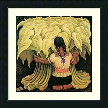 Amazon.com: Diego Rivera Art Poster Custom Framed Flower Seller Calla ...
