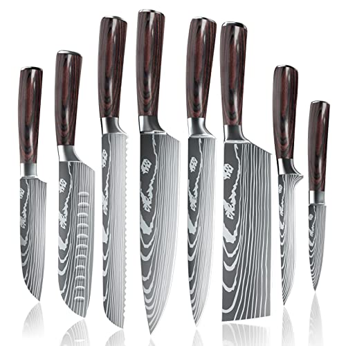 Dfito Kitchen Chef Knife Sets, 3.5-8 Inch Set Boxed Knives 440A ...