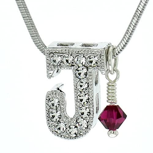 Amazon.com: J Initial Letter Personalized Necklace Sparkling Crystals ...