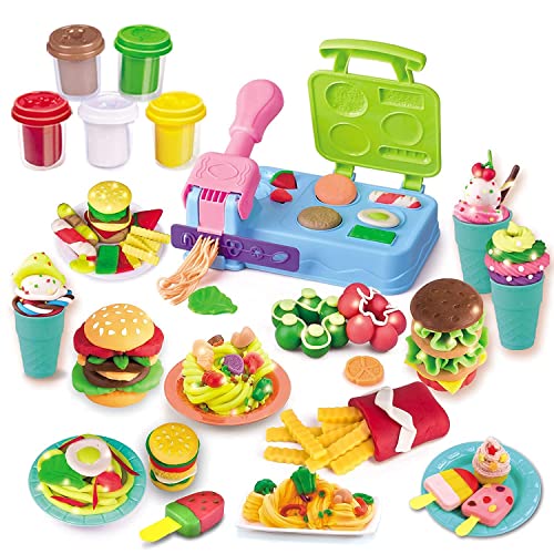 YIQIS Playdough Kitchen Creations Burger Barbecue Playset With 5 Non YIQIS Playdough Kitchen Creations Burger Barbecue Playset With 5 Non
