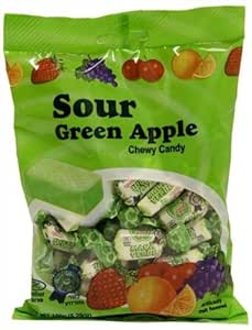 Amazon.com : Zaza Green Apple Kosher Sour Chewy Candy (3 Small Pack ...