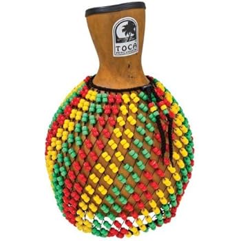 Amazon.com: African Axatse Gourd Shaker - Maraca, Rumba Shekere - 6" X ...